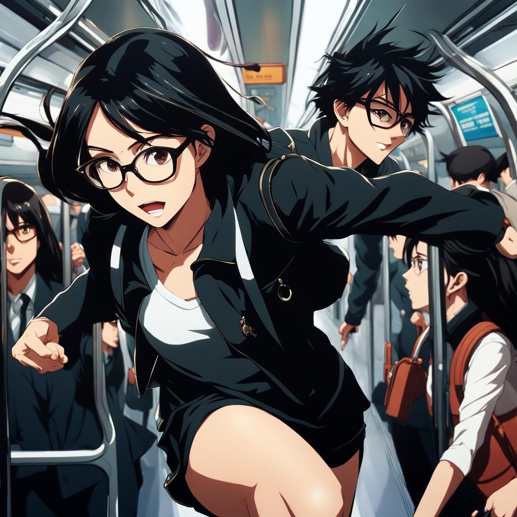 Woman Running on a Subway - AI Generated Artwork - NightCafe Creator