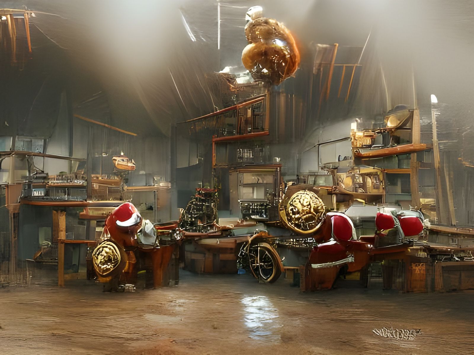 Santa's Steampunk Workshop - AI Generated Artwork - NightCafe Creator