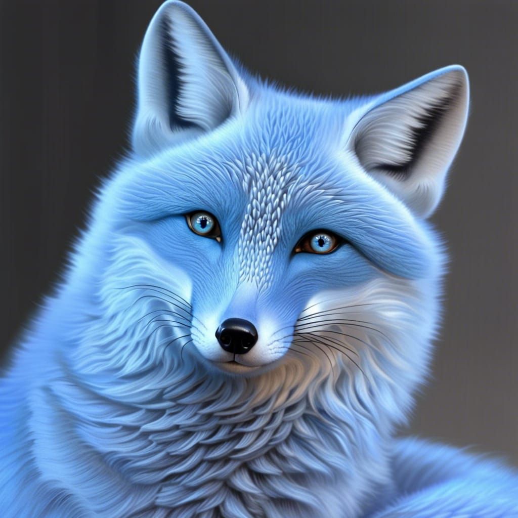 Vivid Blue Fox - AI Generated Artwork - NightCafe Creator