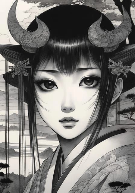 Japanese Shinto demon - AI Generated Artwork - NightCafe Creator