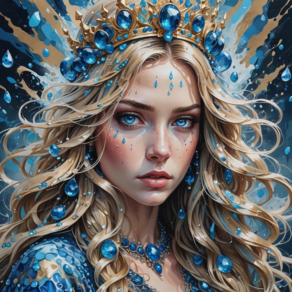 𖤓 Blue Tears 𖤓 - AI Generated Artwork - NightCafe Creator