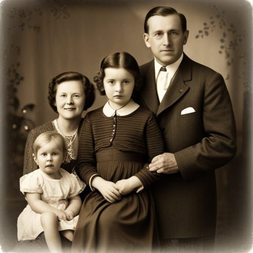 Old fashioned family - AI Generated Artwork - NightCafe Creator