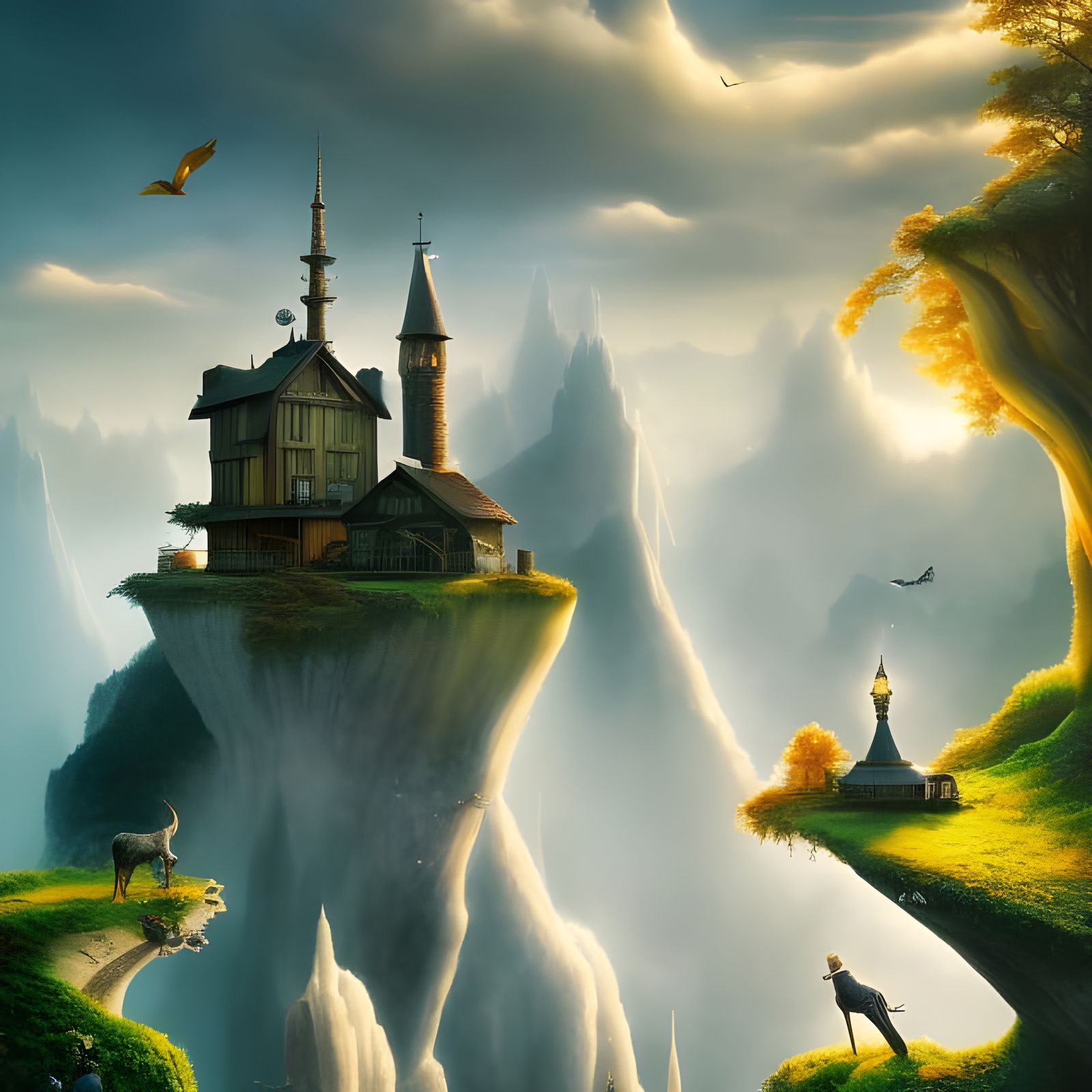 “birds in flight, digital fantasy art, insanely photorealistic, insane ...