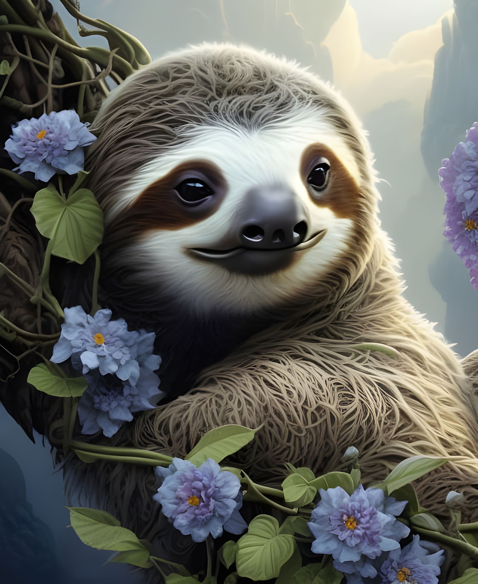 Beautiful Sloth - AI Generated Artwork - NightCafe Creator