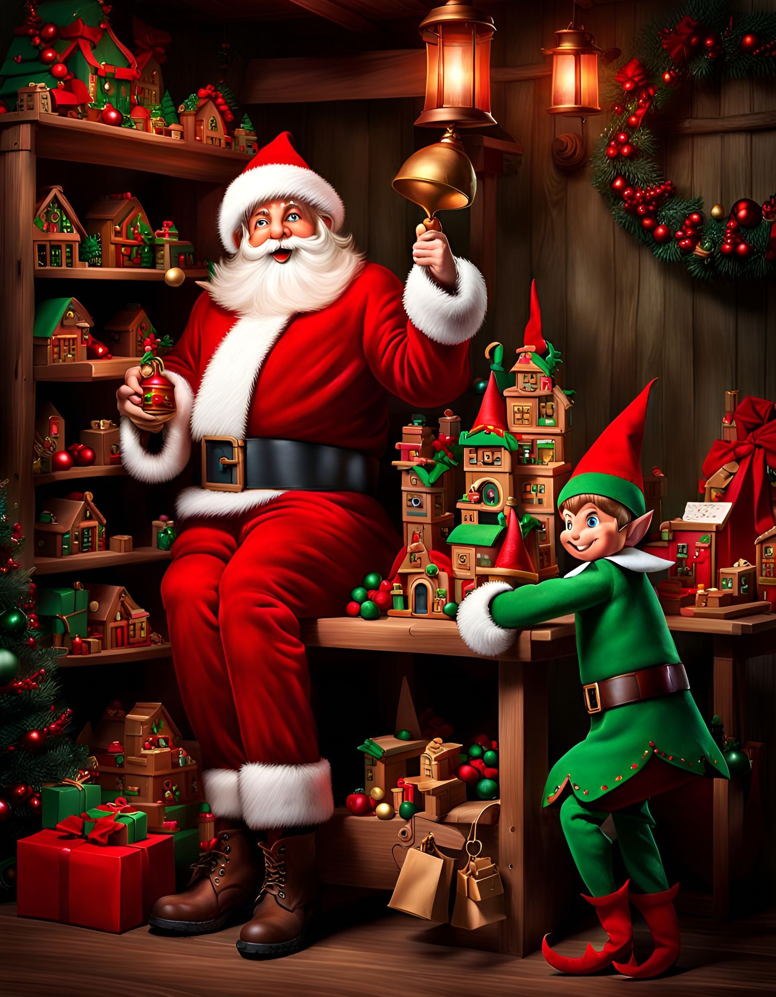 Santa and an Elf Santa and an Elf