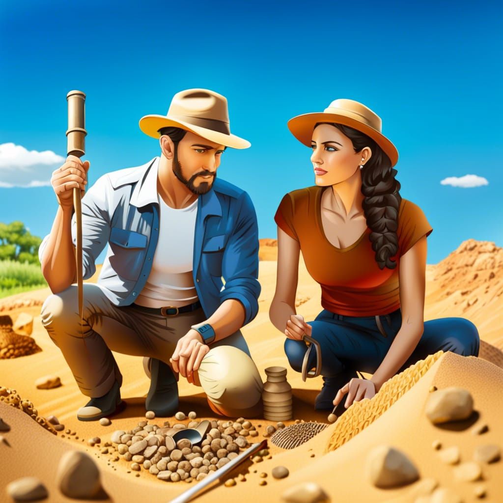 Archaeologists at work - AI Generated Artwork - NightCafe Creator