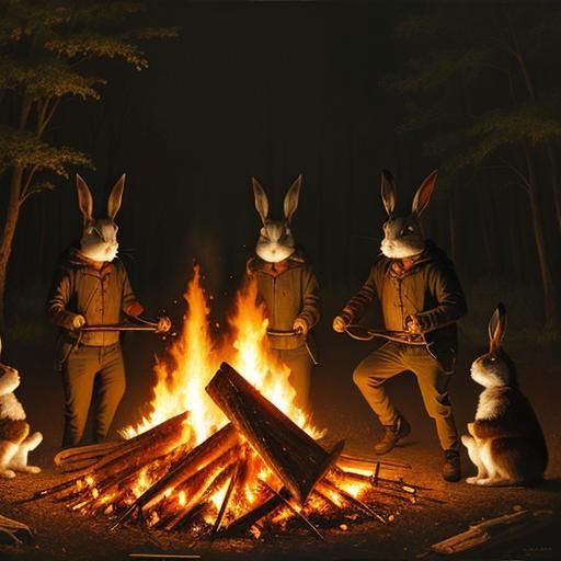 Freaky Rabbit Rituals - AI Generated Artwork - NightCafe Creator