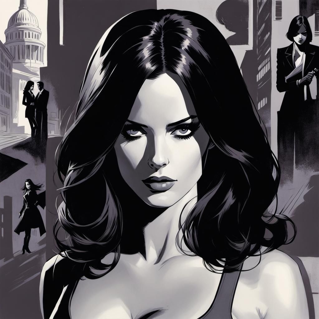 Comic noir expressionism, lascivious Jessica Jones, Marvel, Phil Noto ...