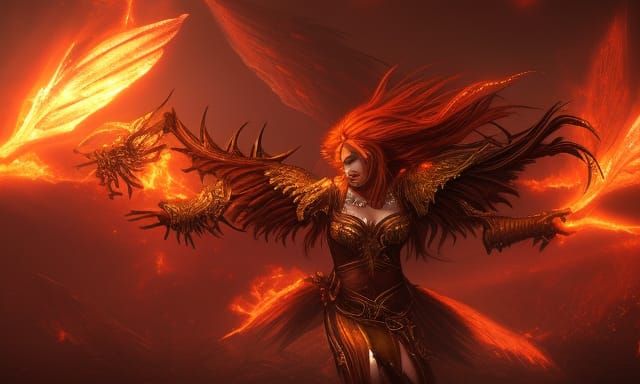 Fire Elf Phoenix - AI Generated Artwork - NightCafe Creator