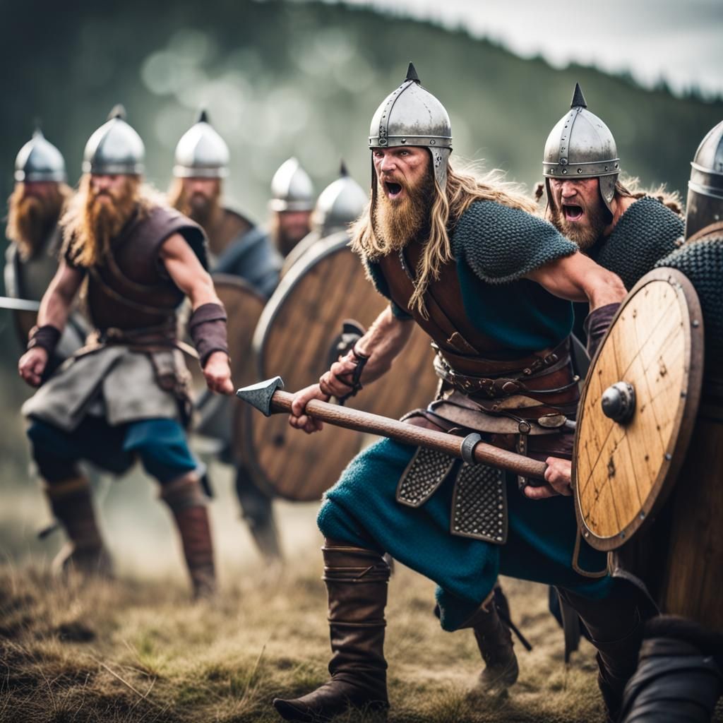 vikings storming the enemy town - AI Generated Artwork - NightCafe Creator