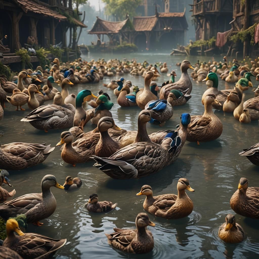 All of our Ducks in a Row - AI Generated Artwork - NightCafe Creator