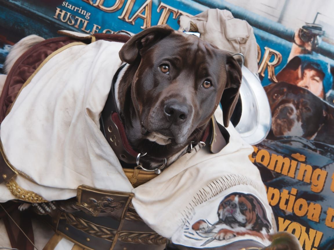 Heroic Dog Gladiator Starring in Roman Epic - AI Art