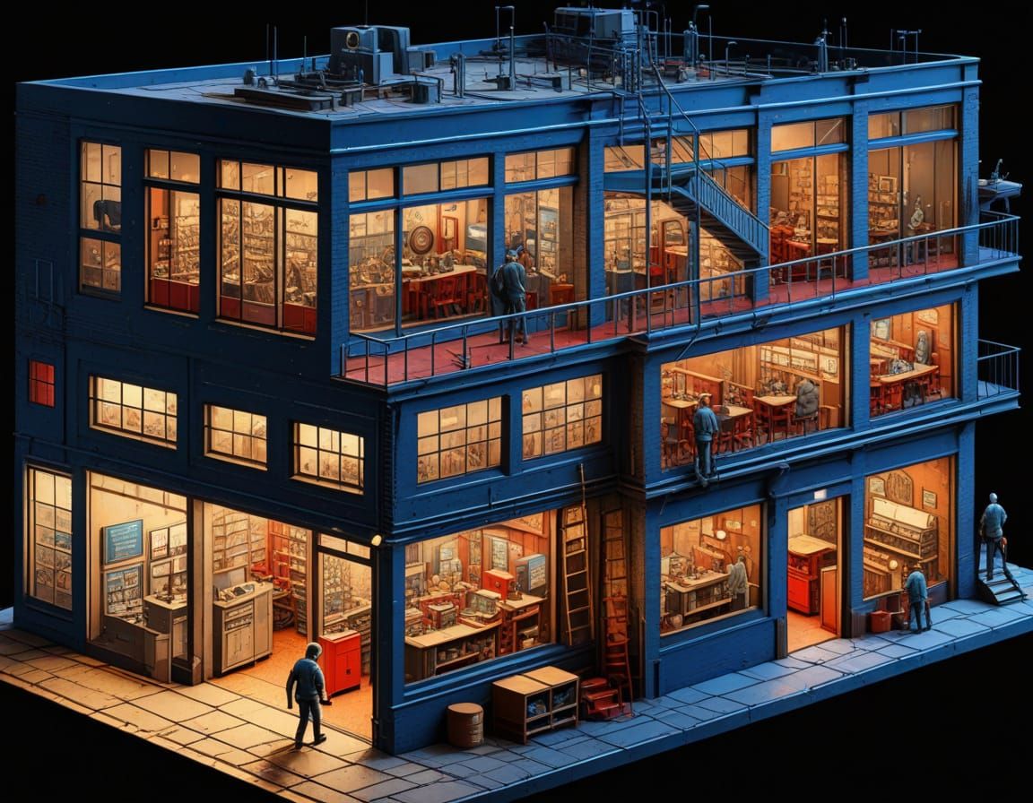 Technical Illustration of a Mechanical Pixie Dance... - AI Art