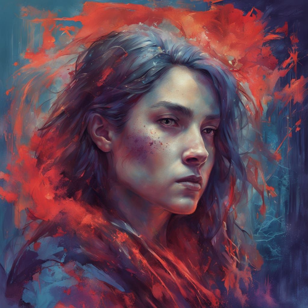 Serious and Sad Woman - Ethereal Portrait of a Mysterious Wo...