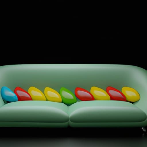 Jelly bean sofa dark room 8K resolution - AI Generated Artwork - NightCafe Creator