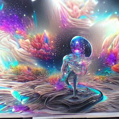 alien on the moon - AI Generated Artwork - NightCafe Creator