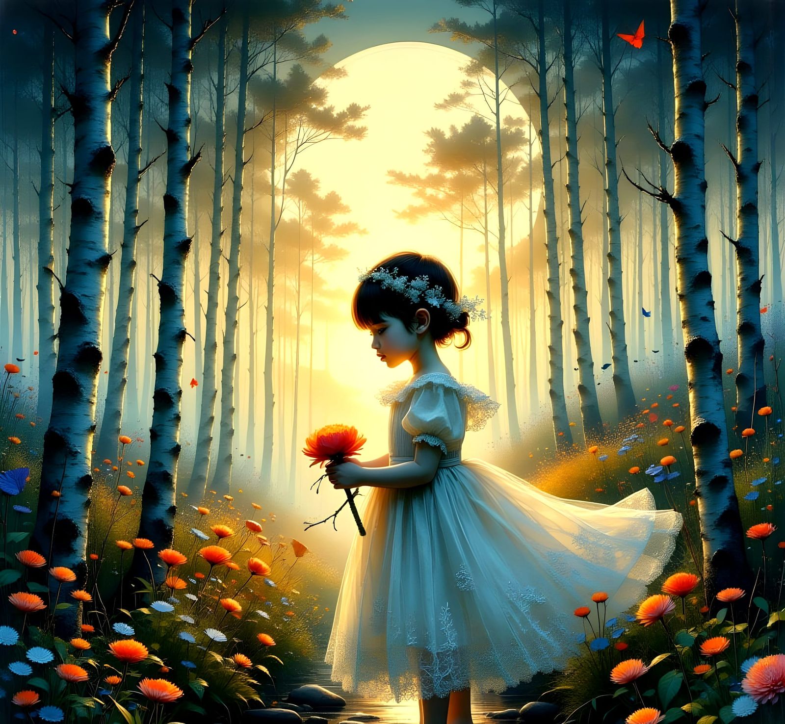 Ethereal Nature Scene in Soft Romantic Style - AI Art