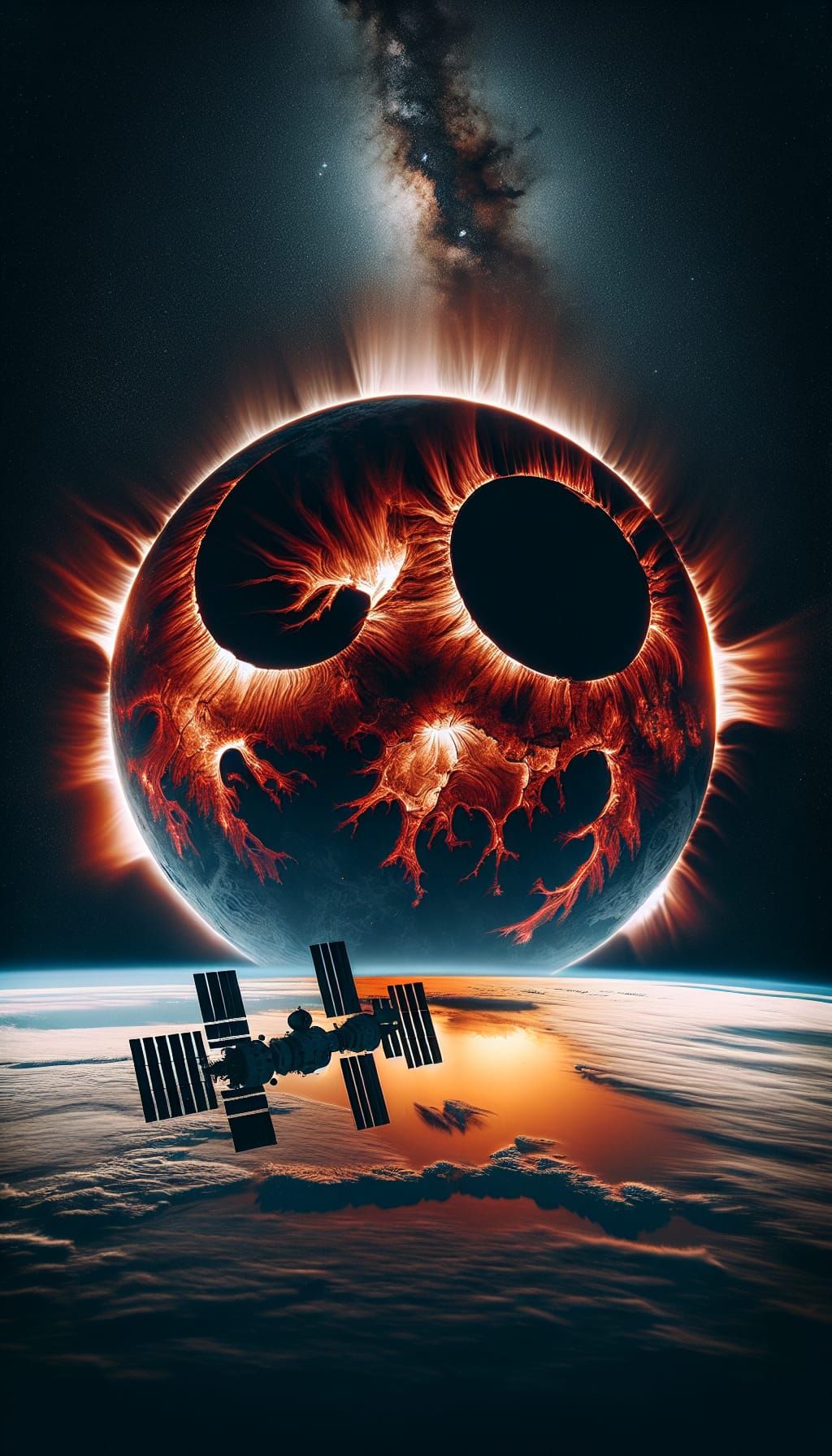 Is it a usual optical illusion during an eclipse ? - AI Generated ...