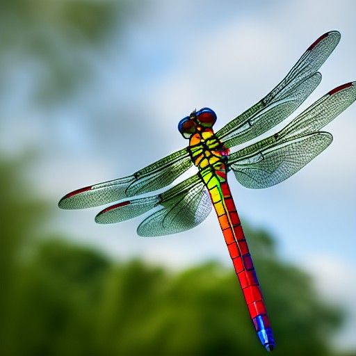 Rainbow Dragonfly - AI Generated Artwork - NightCafe Creator