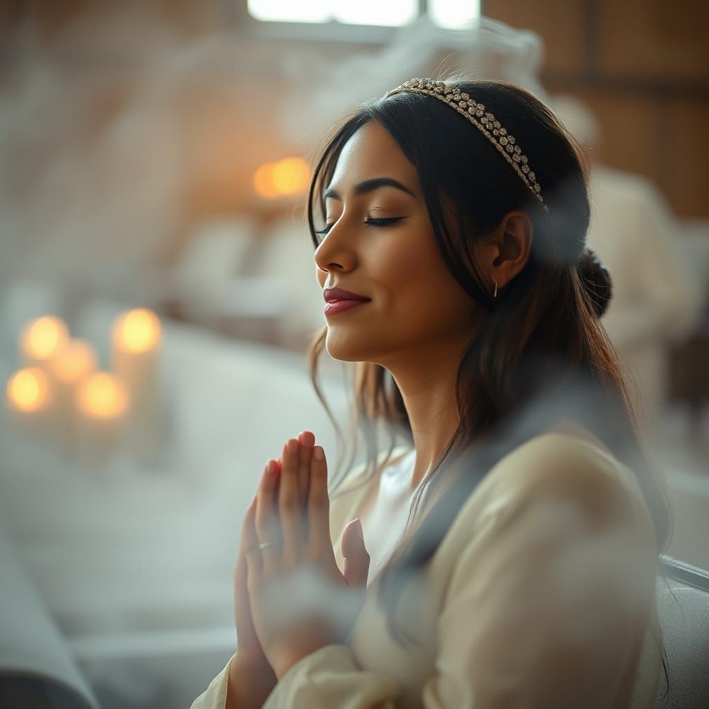 🙏 "Echoes of Serenity" - A Contemplative Woman in Etherea...