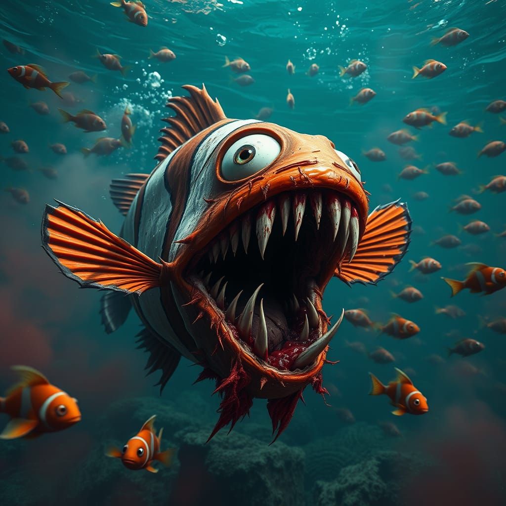 A colorful, ultra-realistic surreal image of Nemo,... - AI Art