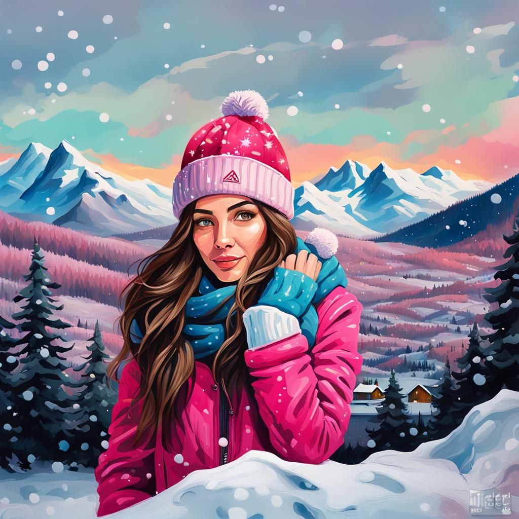 Woman in the Snow. - AI Generated Artwork - NightCafe Creator