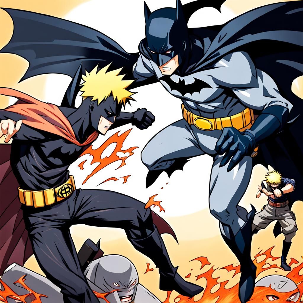 Batman fighting Naruto - AI Generated Artwork - NightCafe Creator