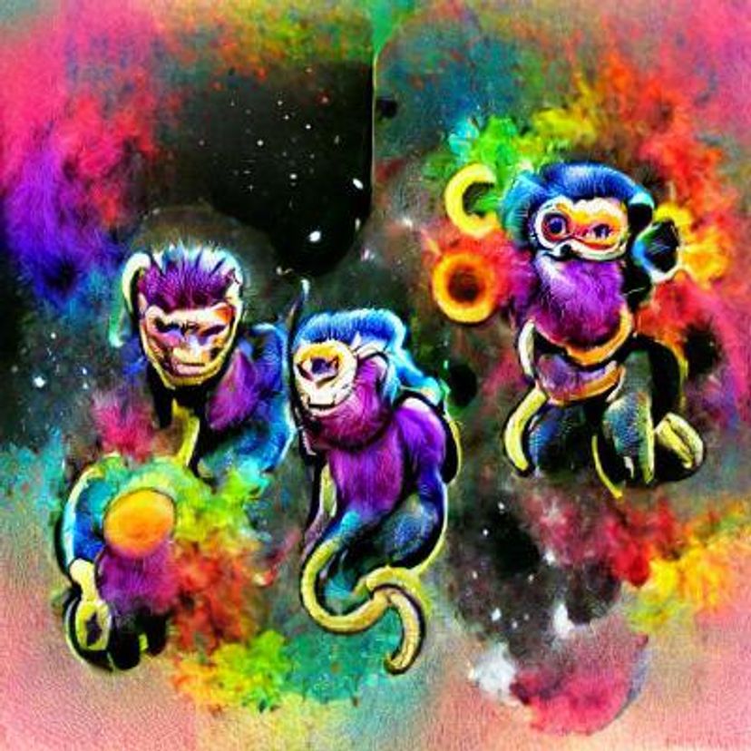color full cosmic monkeys - AI Generated Artwork - NightCafe Creator