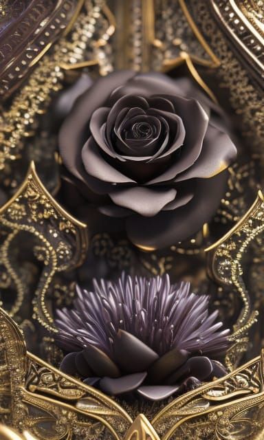 Gothic Rococo Roses 3 - AI Generated Artwork - NightCafe Creator