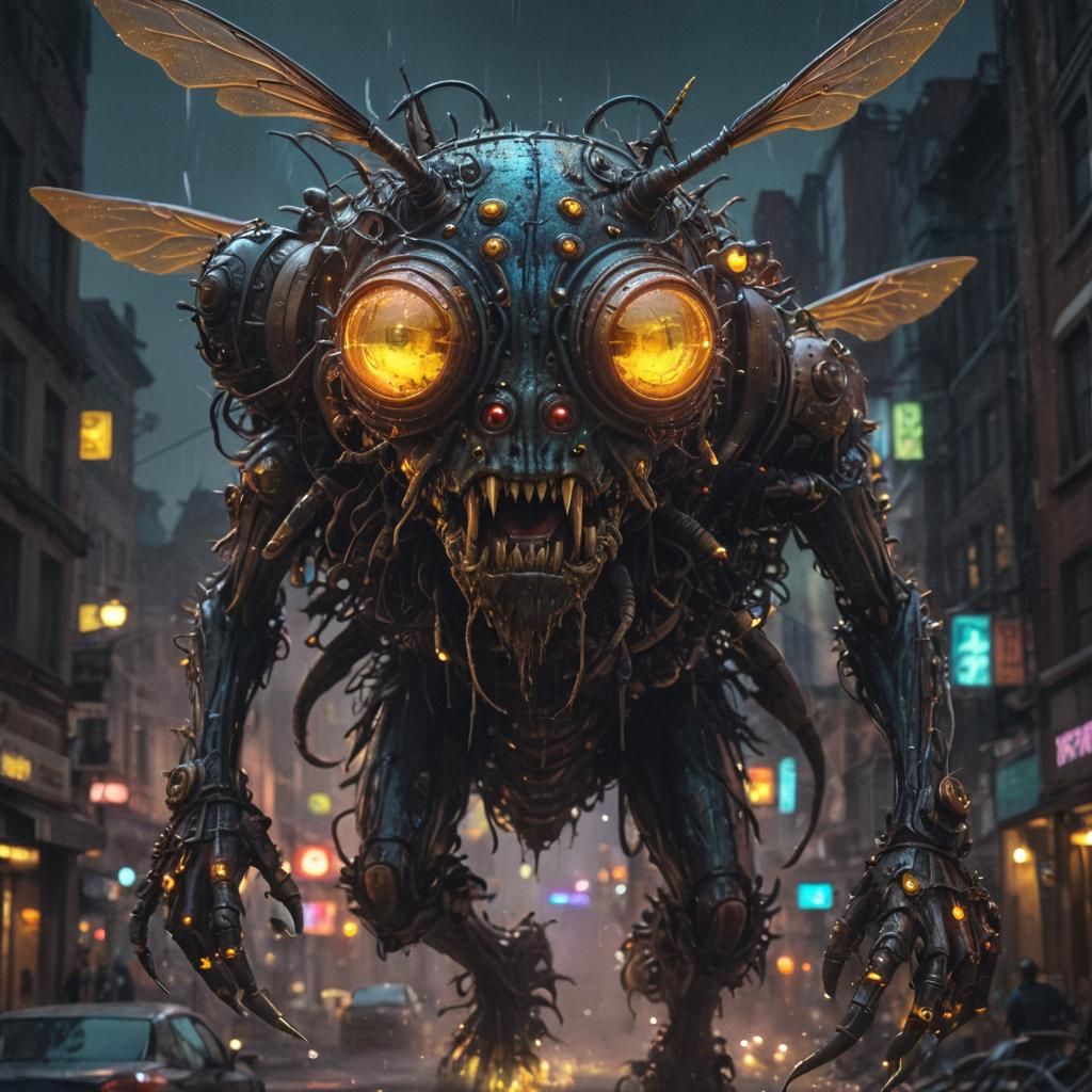 Fireflies monster - AI Generated Artwork - NightCafe Creator