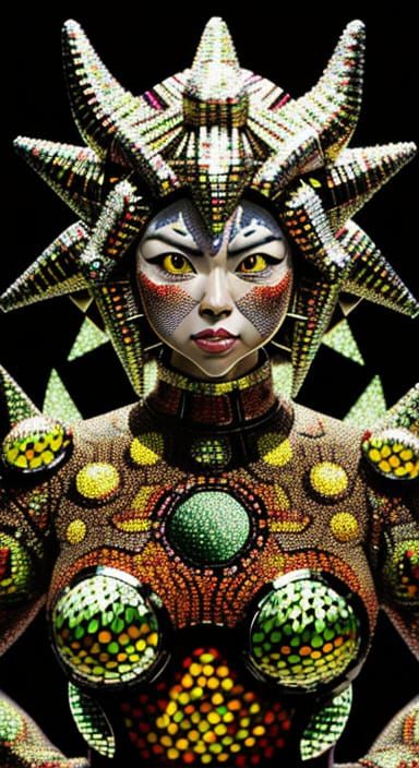 Godzilla Cyborg - Surreal Cyberpunk Goddess Emerges from Vib...