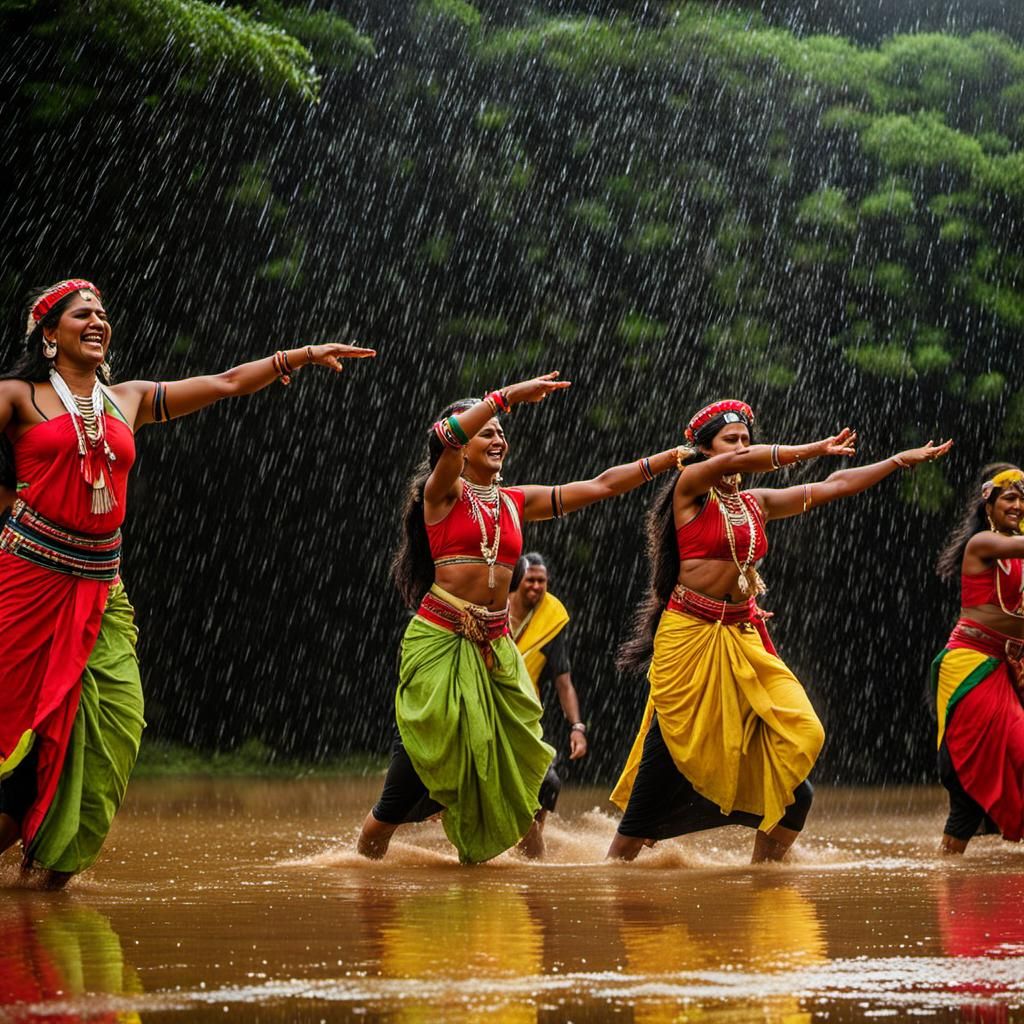 Indians performing a rain dance to make it rain - AI Generated Artwork ...