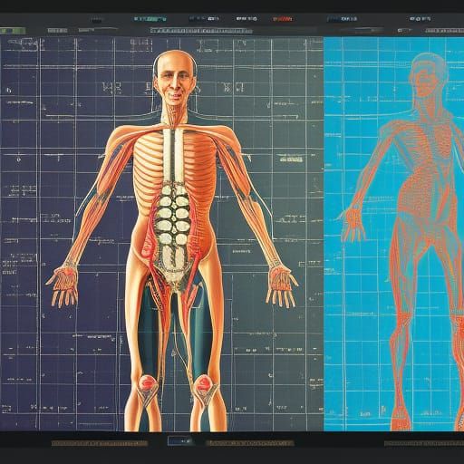 human body blueprint - AI Generated Artwork - NightCafe Creator