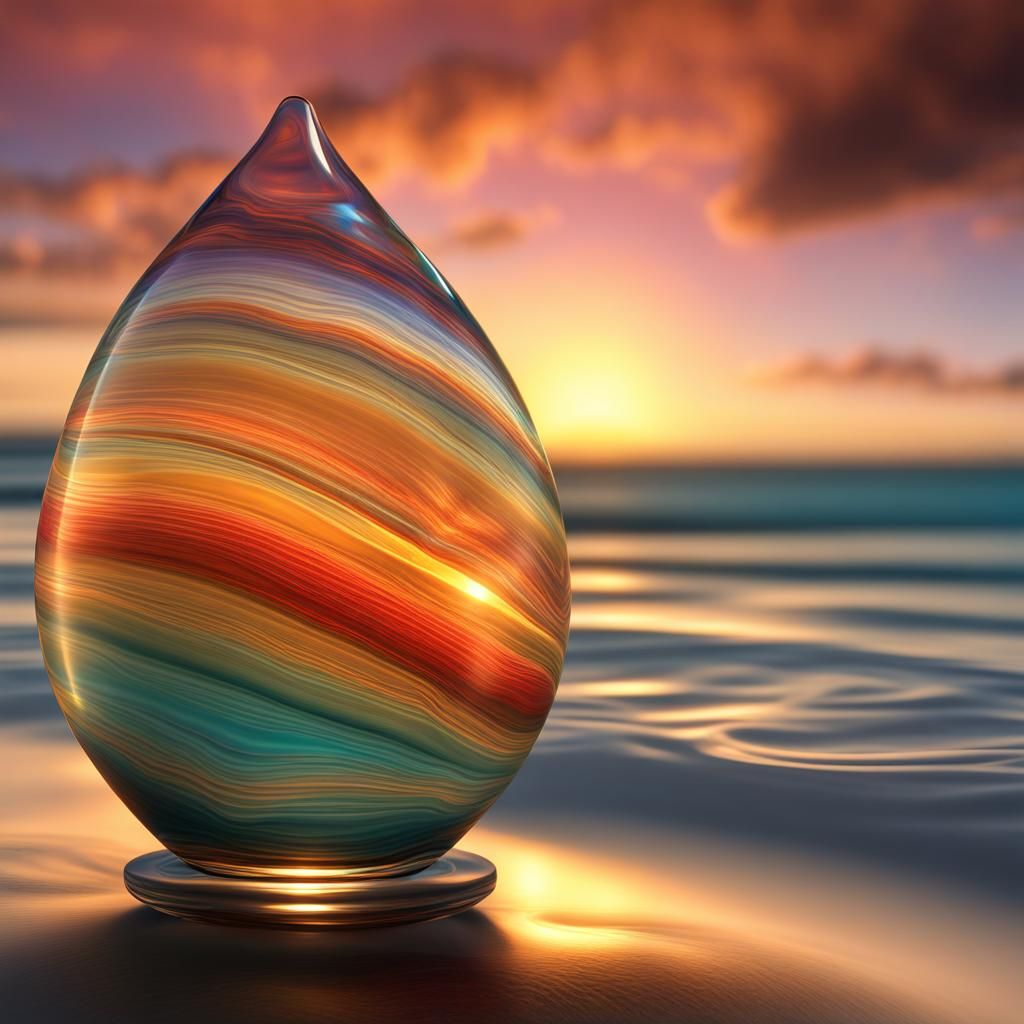 Glass Art on a Beach - AI Generated Artwork - NightCafe Creator