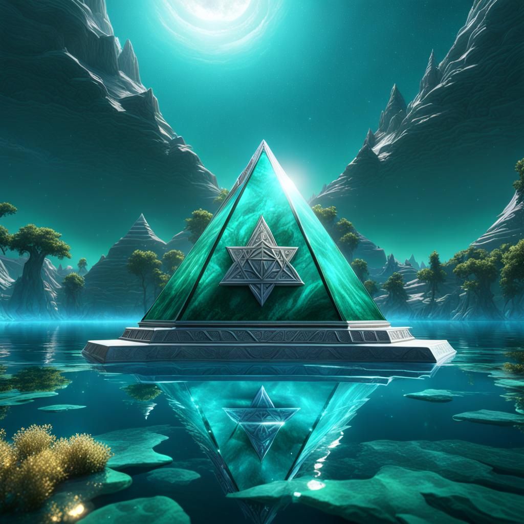 Green Pyramid star - AI Generated Artwork - NightCafe Creator