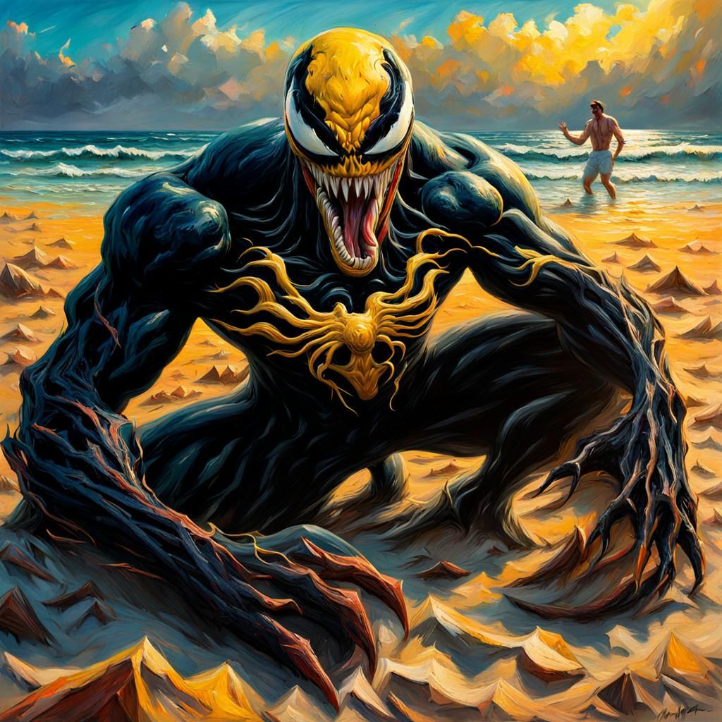 Rage on the Beach: Venom v2 - AI Generated Artwork - NightCafe Creator