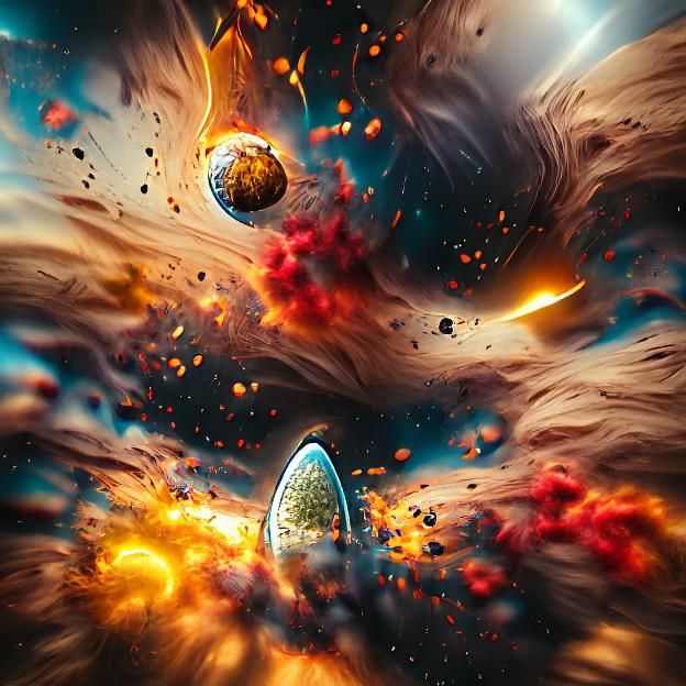 Exploding planets - AI Generated Artwork - NightCafe Creator