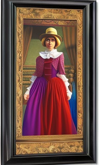 Realistic Portrait of Willy Wonka and a Lady in El... - AI Art