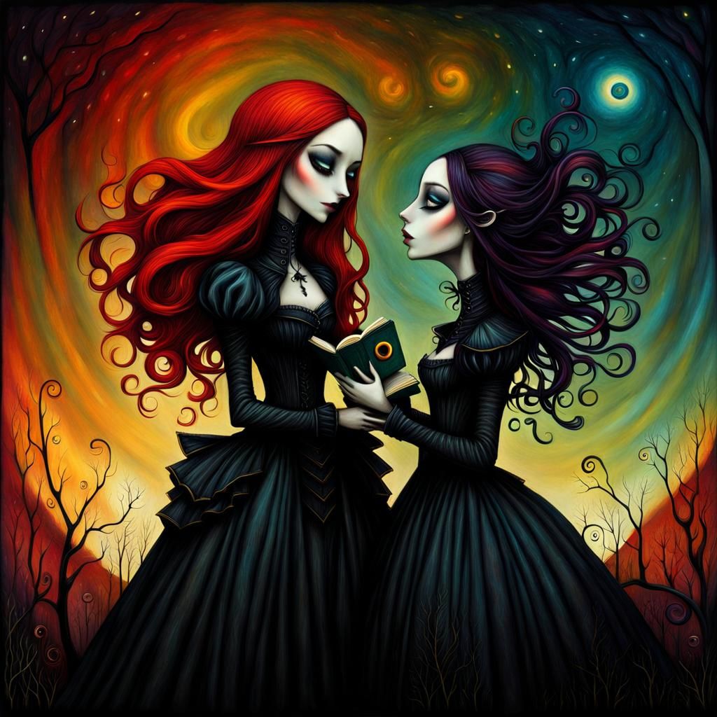 Book Sisters - AI Generated Artwork - NightCafe Creator