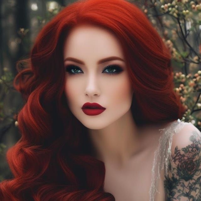 beautiful red haired beauty - AI Generated Artwork - NightCafe Creator