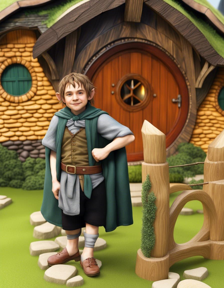 halfling, hobbit, hobbit house, hyperrealistic, photorealistic ...
