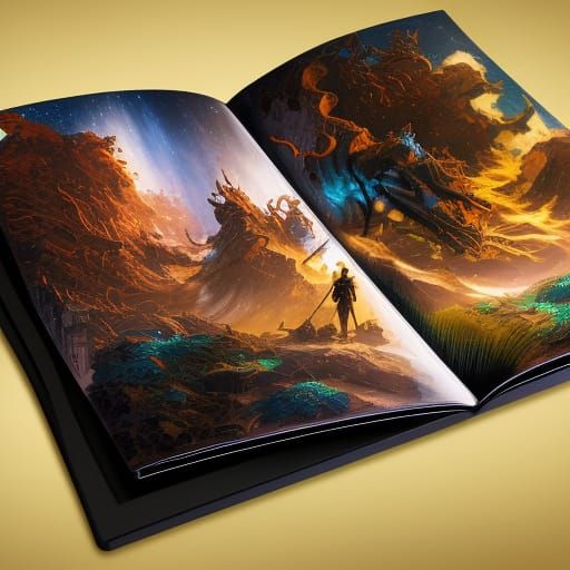 pop up book scene 3d black back ground - AI Generated Artwork ...