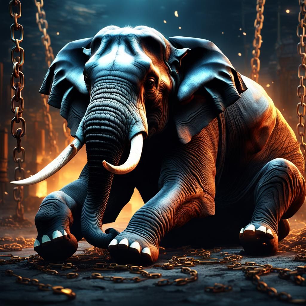Poor elephant - AI Generated Artwork - NightCafe Creator