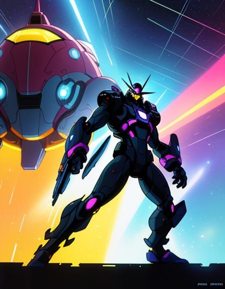 Late 70s/ early 80s Anime Mech - Heroic Space Pilot in Retro...