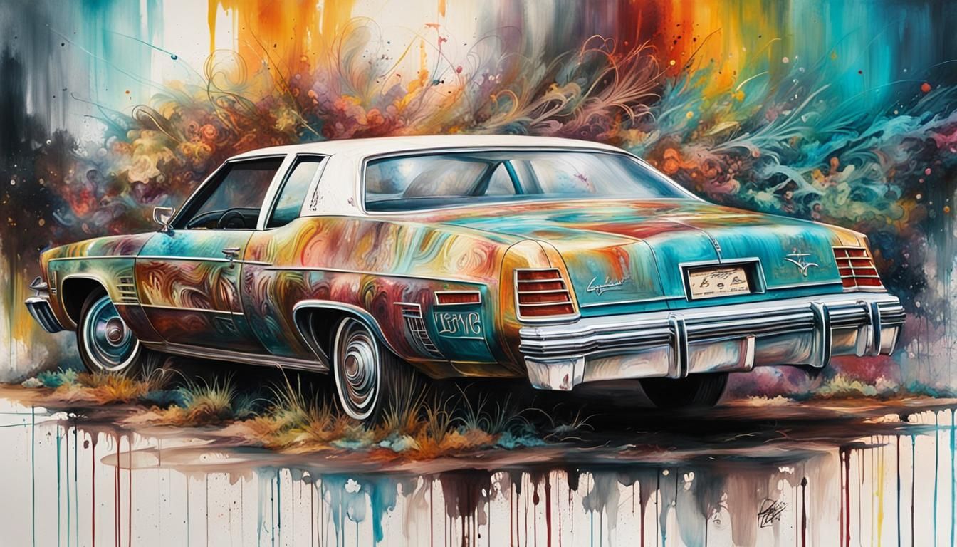 Stunning painting of a stunning 1975 impala car, creates ...