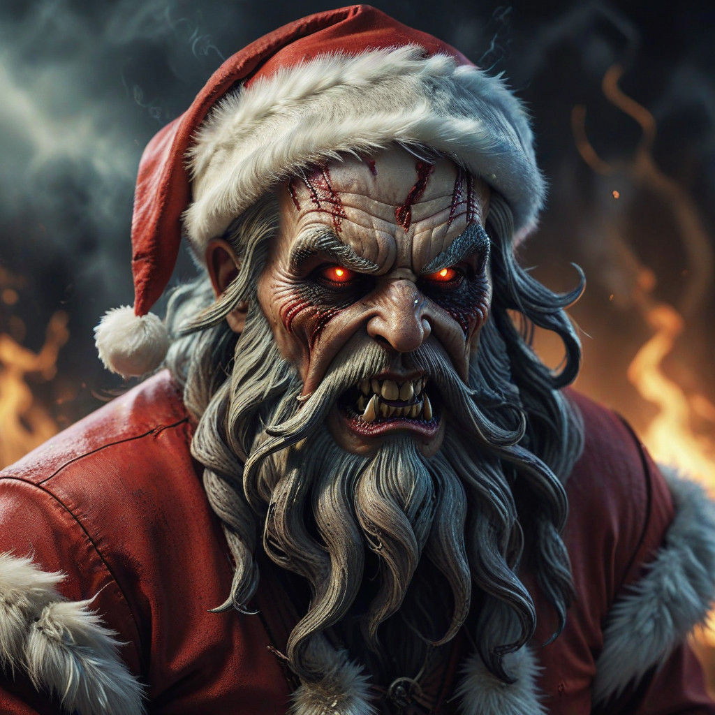 Demonic Santa - Demonic Christmas Spirit in Dark Fantasy Art