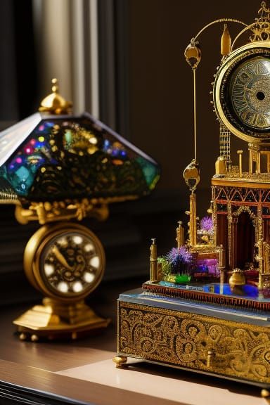 Music box, clock and night lamp - Music box, clock and night...