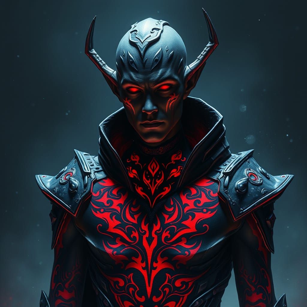 Sith-Zeltron Hybrid in Dark Fantasy Sci-Fi - AI Art