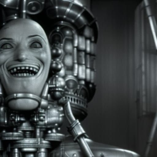 In Fritz Lang's Metropolis, Rotwang, the mad scientist, laughs ...