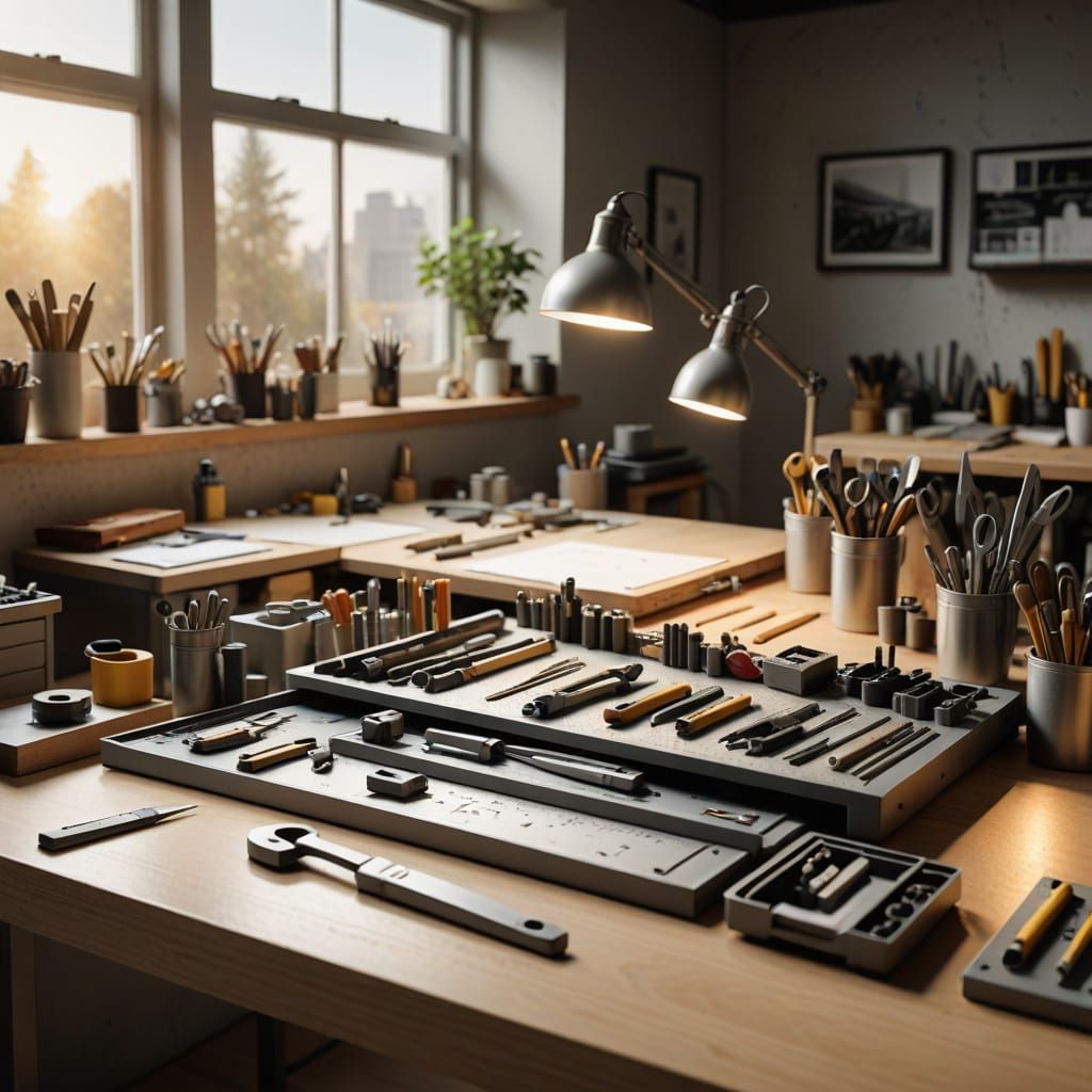 Simple but complete setup for scale modelers workbench